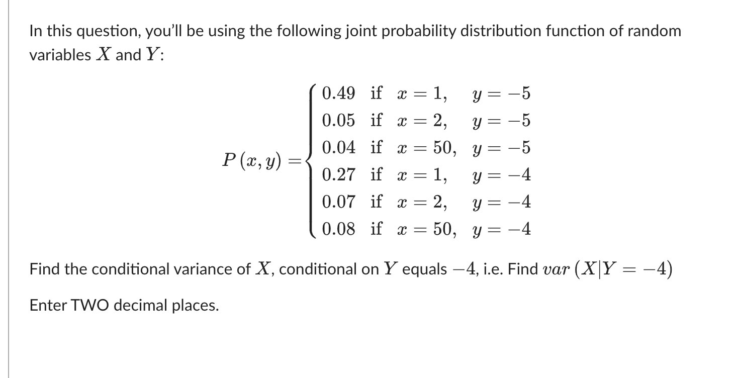 Solved In this question, you'll be using the following joint | Chegg.com