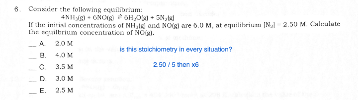 Solved 6 Consider the following equilibrium 4NH3(g) | Chegg.com