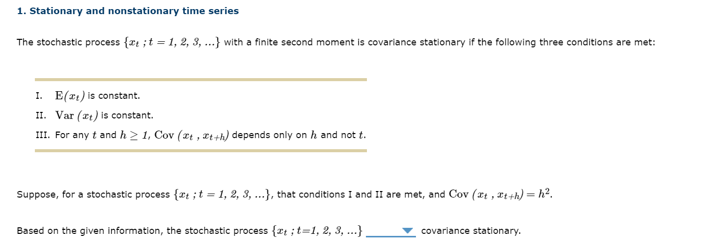 Solved 1. Stationary and nonstationary time series The | Chegg.com