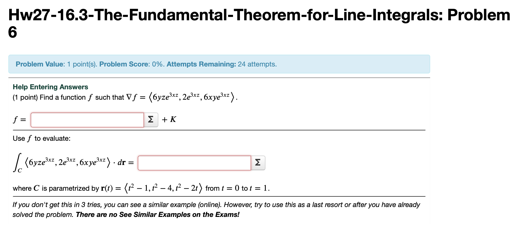 Solved Hw27-16.3-The-Fundamental-Theorem-for-Line-Integrals: | Chegg.com