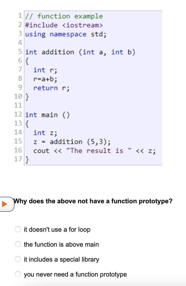 Solved 1 // function example 2 #include 3 using namespace | Chegg.com