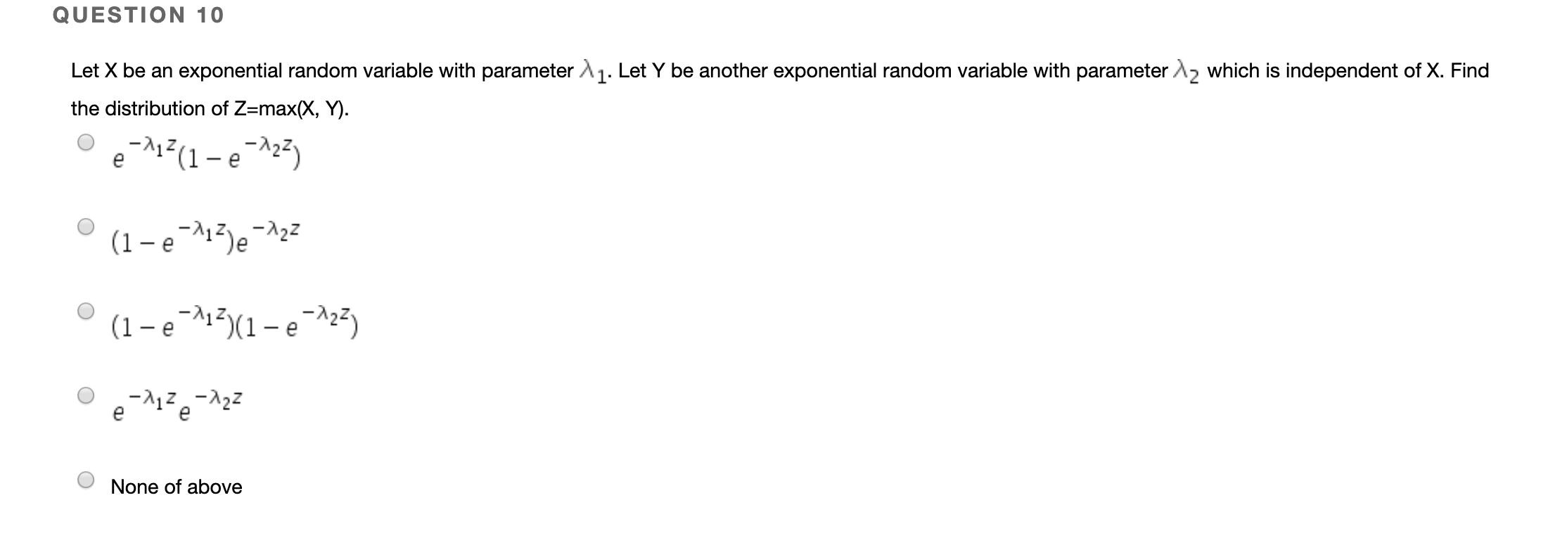Solved QUESTION 10 Let X be an exponential random variable | Chegg.com