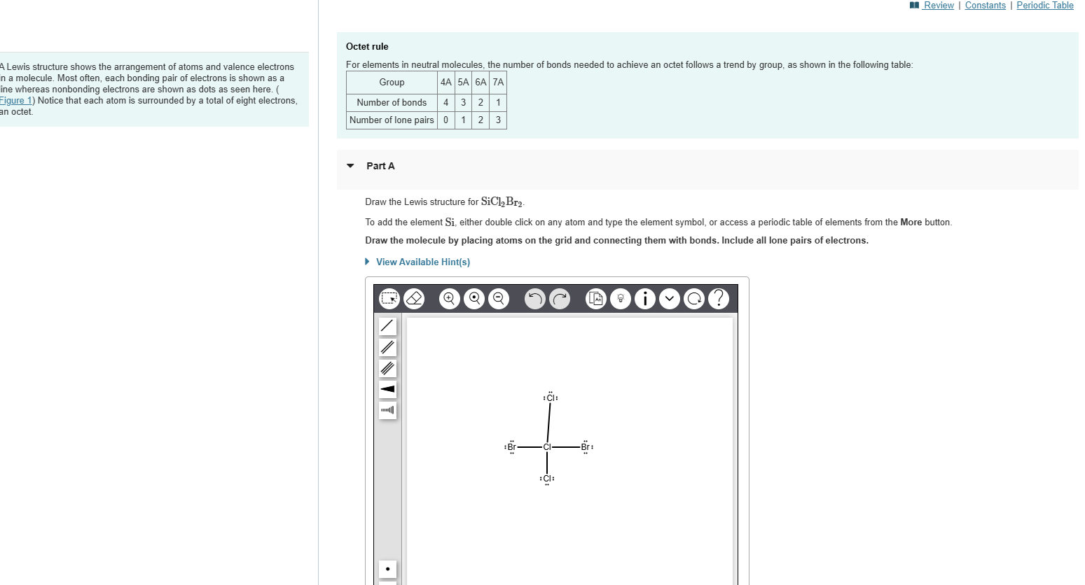 Solved Octet ruleA Lewis structure shows the arrangement of | Chegg.com