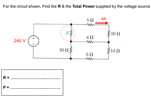 Solved For the circuit shown, Find the R& the Total Power | Chegg.com