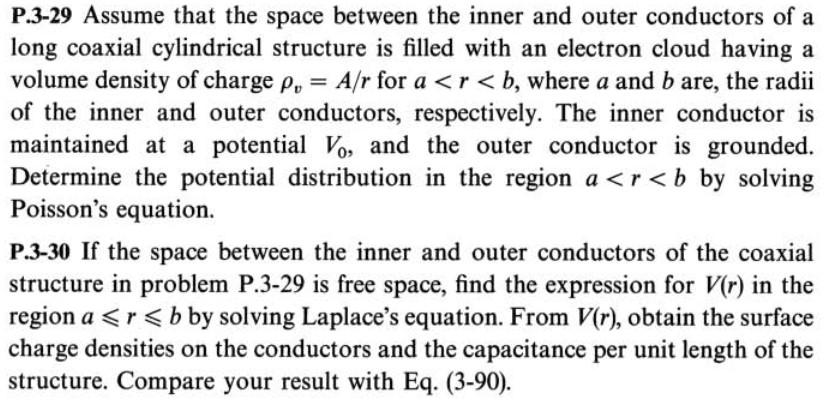 Solved P.3-29 Assume that the space between the inner and | Chegg.com