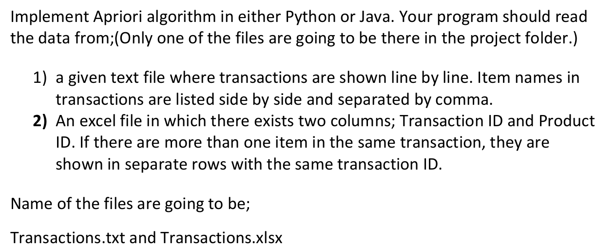 Solved How To Code And Implement An Apriori Algorithm With 