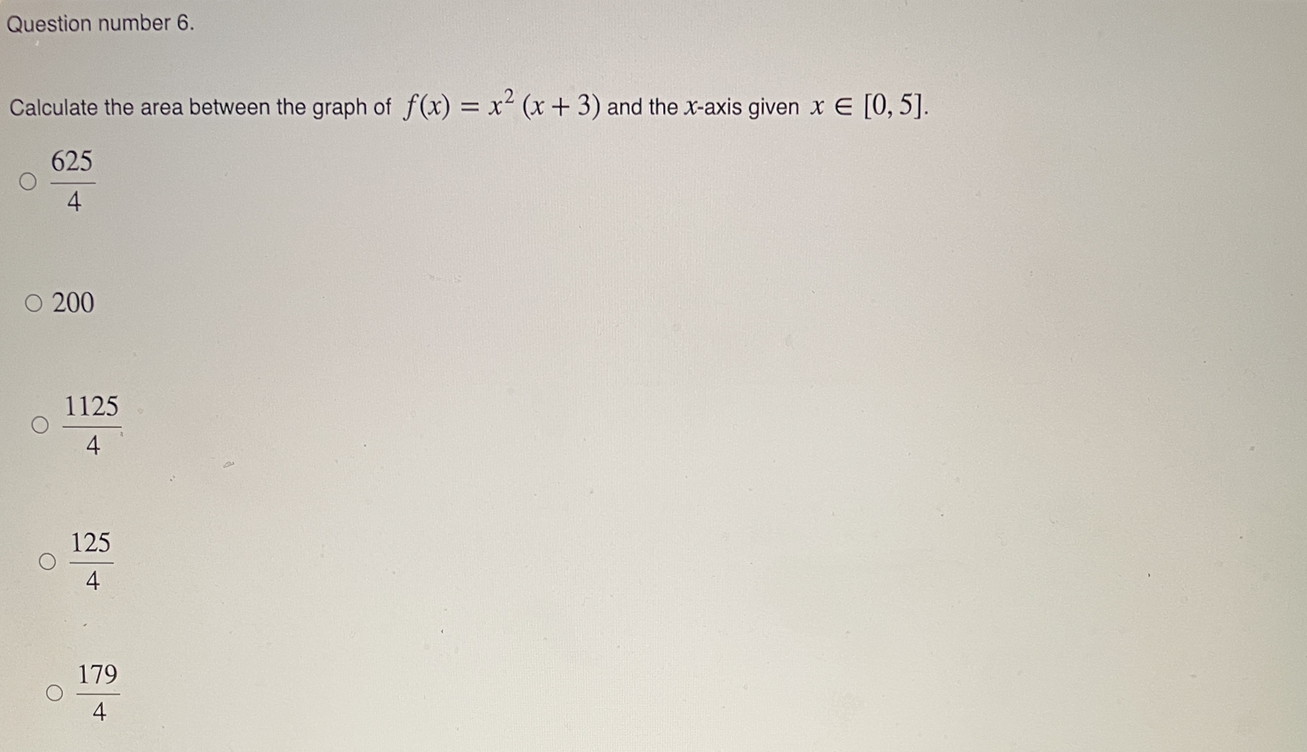 Solved Question number 6.Calculate the area between the | Chegg.com