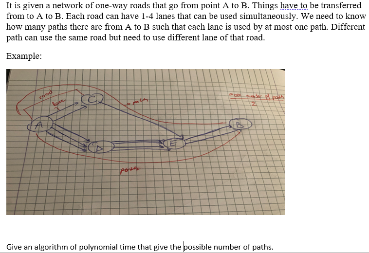 Solved It is given a network of one-way roads that go from | Chegg.com