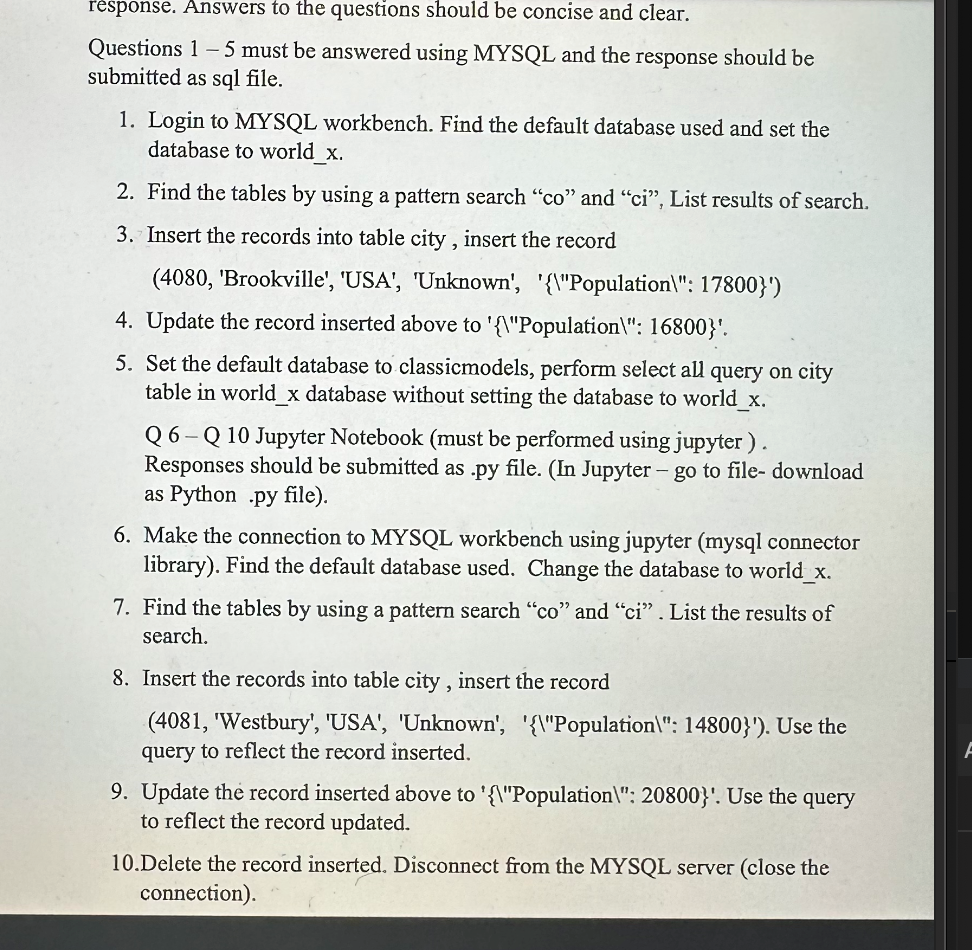 Solved response. Answers to the questions should be concise | Chegg.com