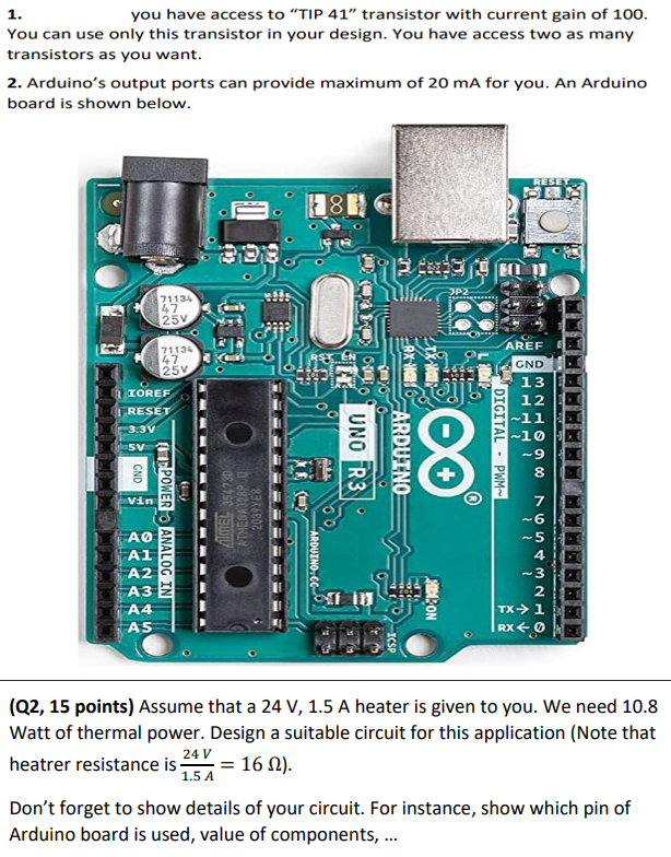 Solved 1. you have access to "TIP 41 " transistor with | Chegg.com