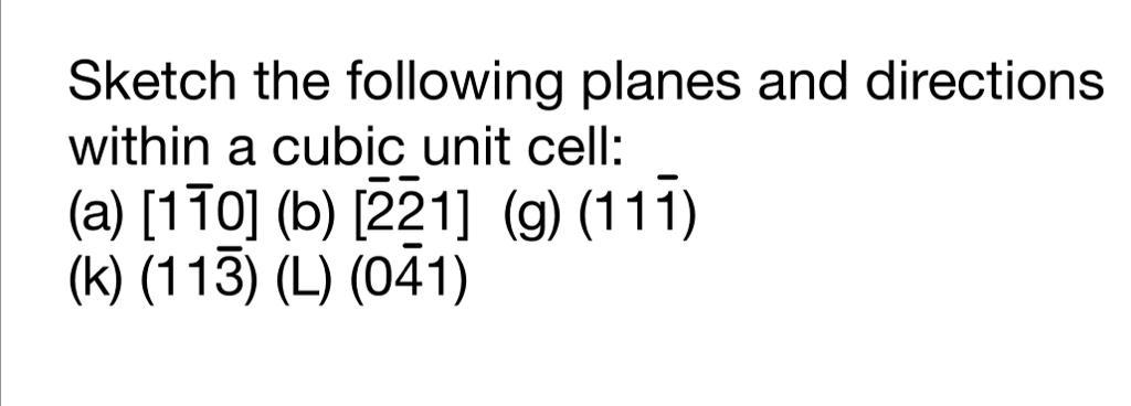 Solved Sketch the following planes and directions within a | Chegg.com