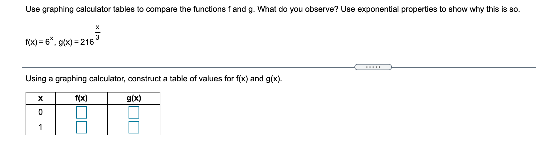 Solved Use graphing calculator tables to compare the | Chegg.com