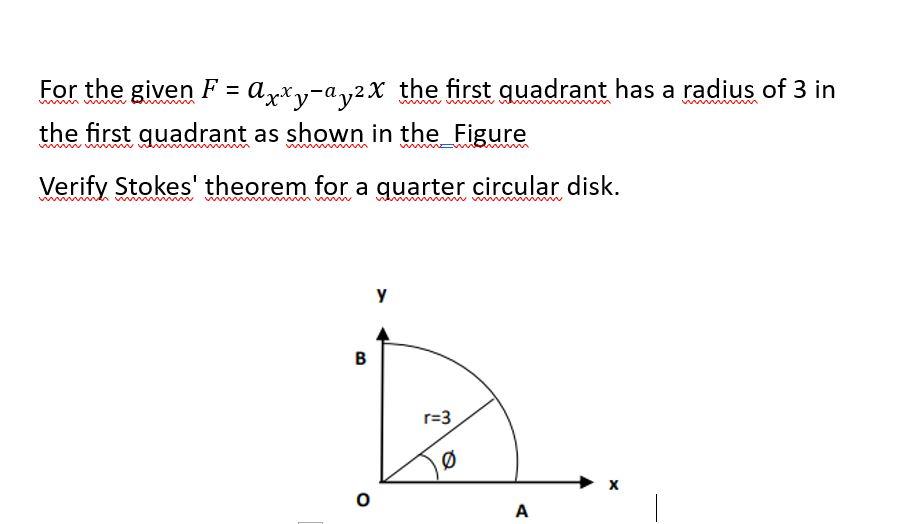 Solved For the given F=axxy−ay2x the first quadrant has a | Chegg.com