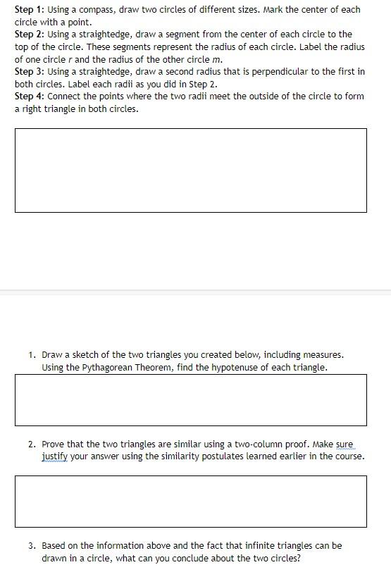 Solved Step 1: Using a compass, draw two circles of | Chegg.com
