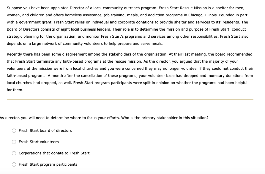 Solved Suppose you have been appointed Director of a local | Chegg.com