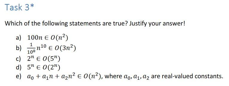 Solved Which of the following statements are true? Justify | Chegg.com