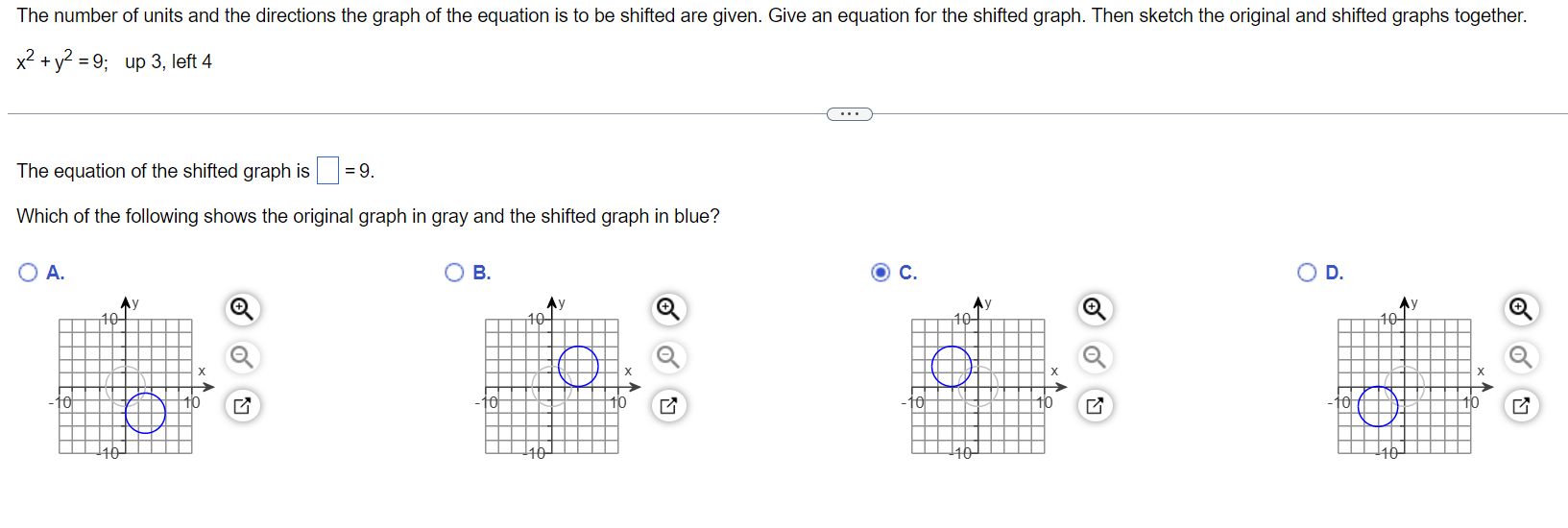 Solved The number of units and the directions the graph of | Chegg.com