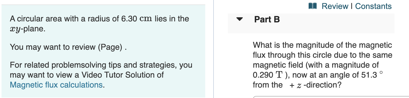 Solved Review Constants Part B A circular area with a radius | Chegg.com