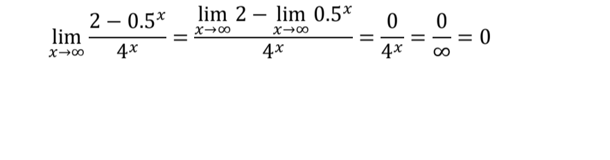 Solved 0 0 2 – 0.5* lim X→00 4x lim 2 - lim 0.57 X→00 X→00 | Chegg.com