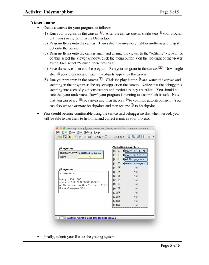 Solved Activity: Polymorphism Page 1 of 5 Goals: By the end | Chegg.com