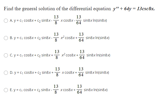 Solved Find the general solution of the differential | Chegg.com