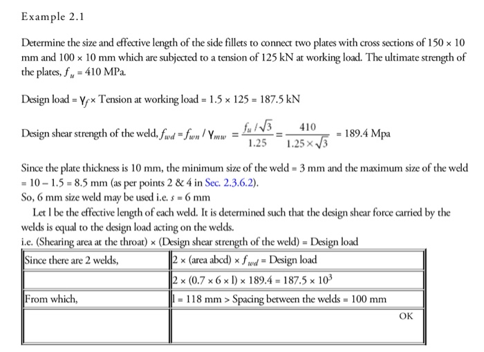 Solved Please explain the shear strength of the weld and its | Chegg.com