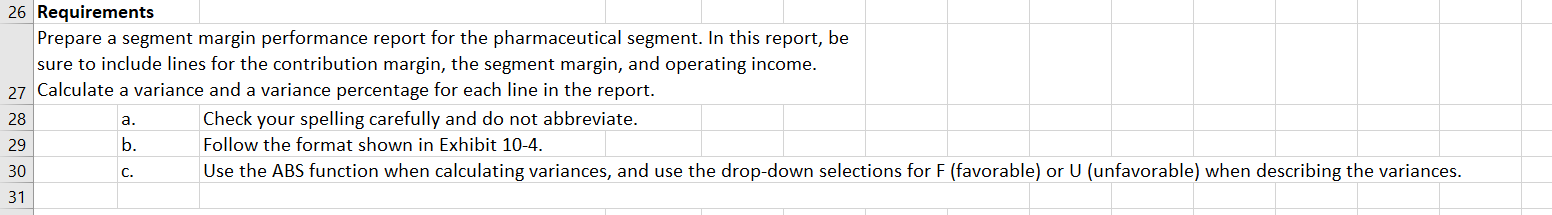 Solved 26 Requirements Prepare a segment margin performance | Chegg.com
