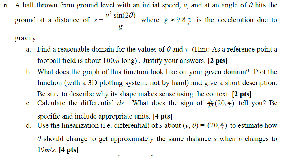A ball thrown from ground level with an initial | Chegg.com