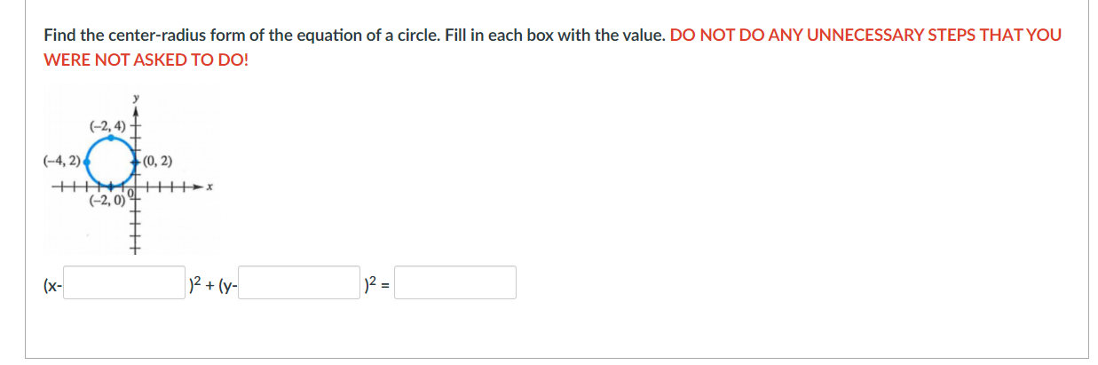 Solved Find the center-radius form of the equation of a | Chegg.com