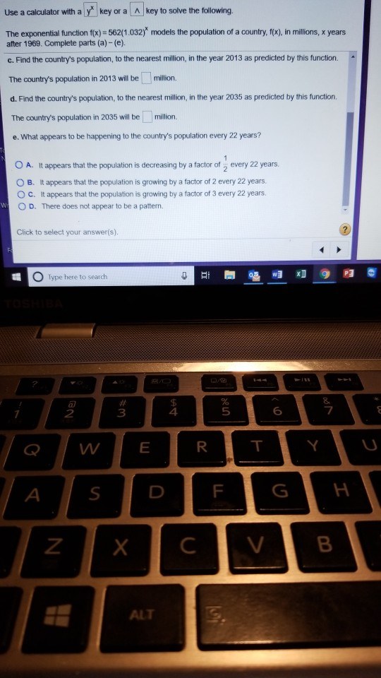 Solved Use a calculator with a y key or a A key to solve the | Chegg.com