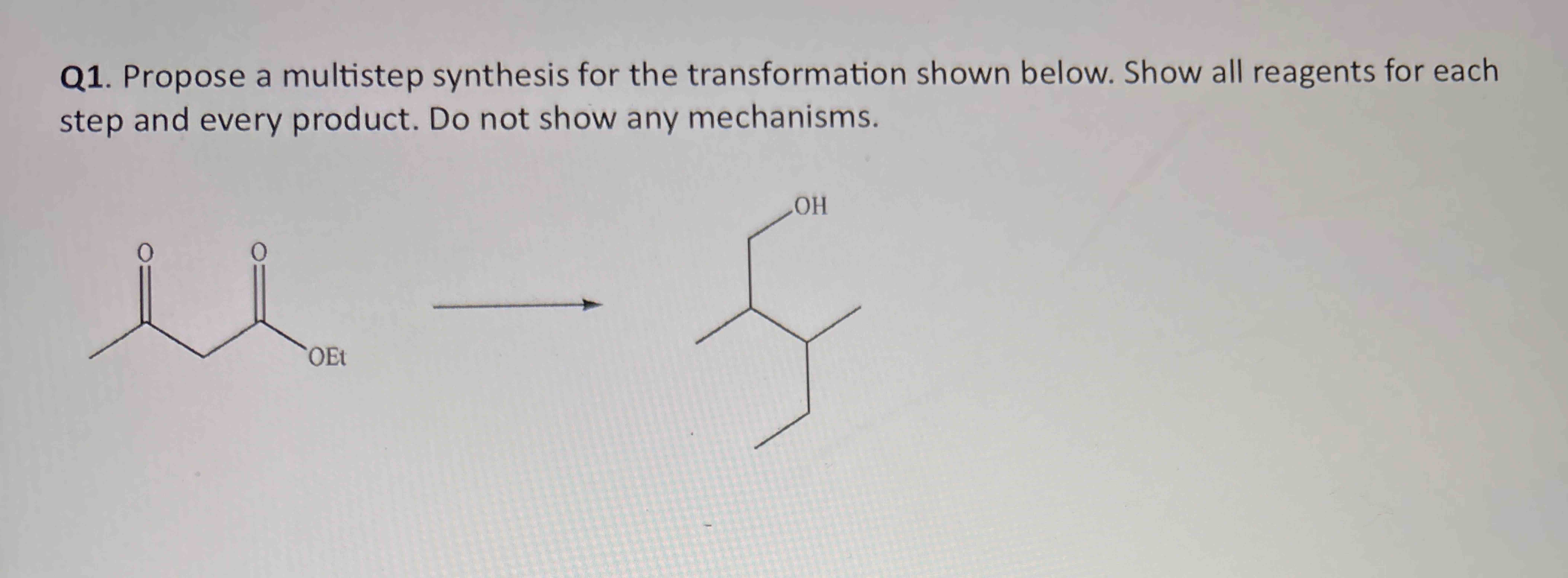 Q1. ﻿Propose a multistep synthesis for the | Chegg.com