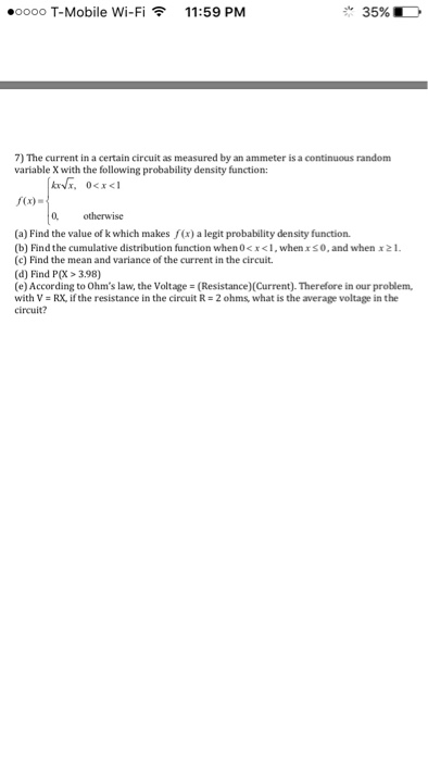 Solved The current in a certain circuit as measured by an | Chegg.com