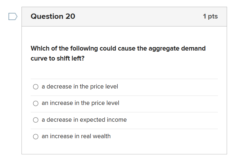 Solved Which of the following could cause the aggregate | Chegg.com