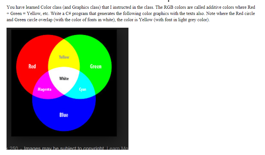 Solved You have learned Color class (and Graphics class) | Chegg.com
