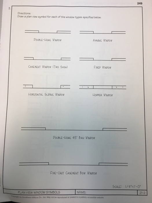 Solved Draw a plan view symbol for each of the window types | Chegg.com