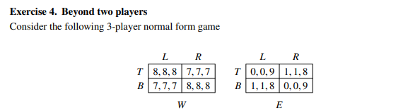 Solved Exercise 4. Beyond two players Consider the following | Chegg.com