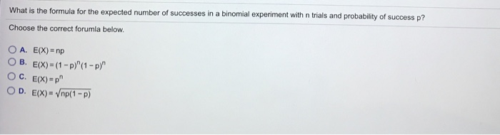 Solved What is the formula for the expected number of | Chegg.com