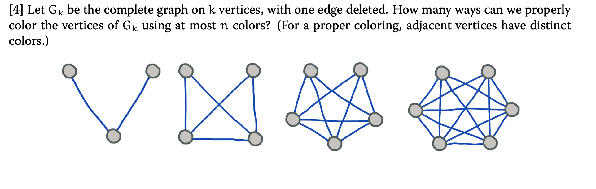 Solved [4] Let Gk be the complete graph on k vertices, with | Chegg.com
