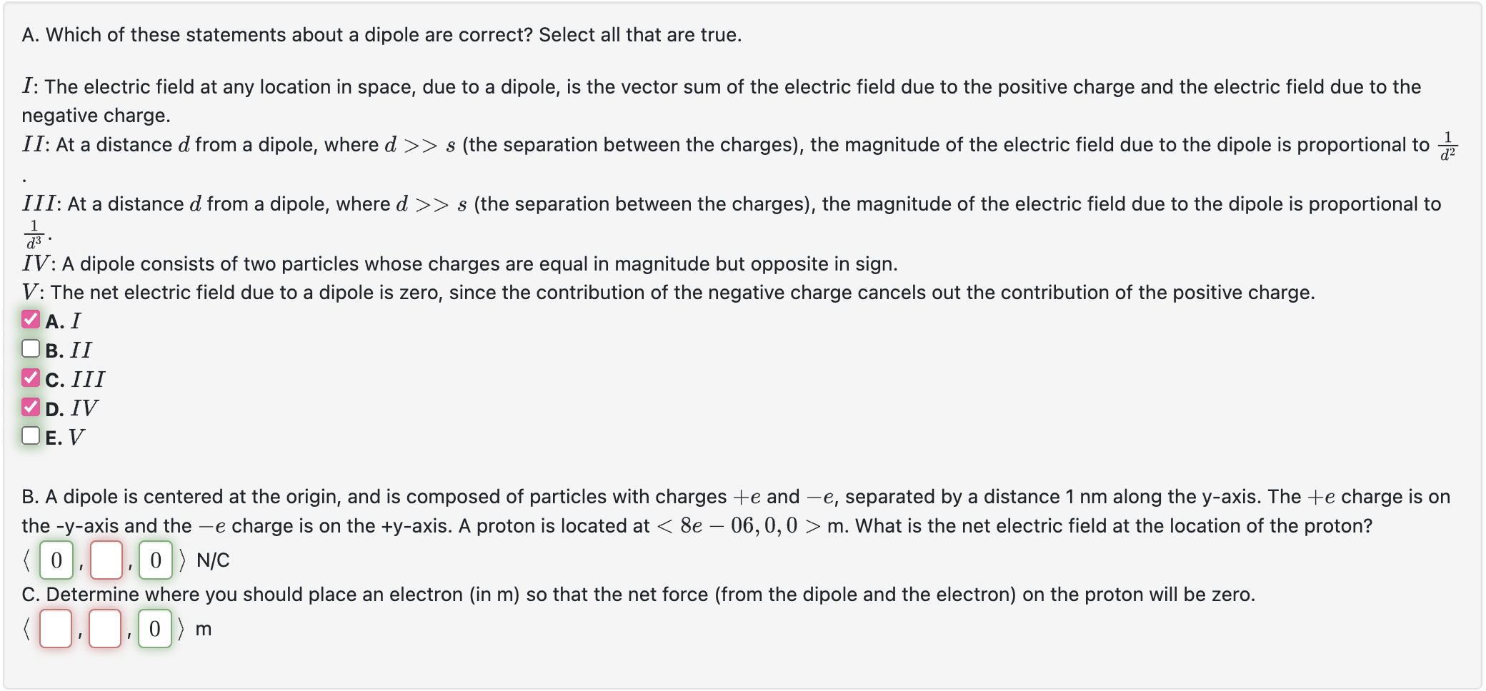 Solved A. ﻿Which of these statements about a dipole are | Chegg.com