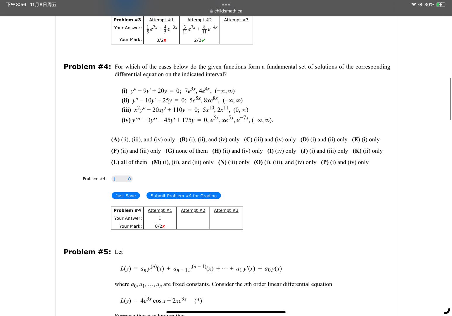 Solved Problem #4: For which of ﻿the cases below do ﻿the | Chegg.com