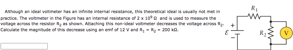 Solved Although an ideal voltmeter has an infinite internal | Chegg.com