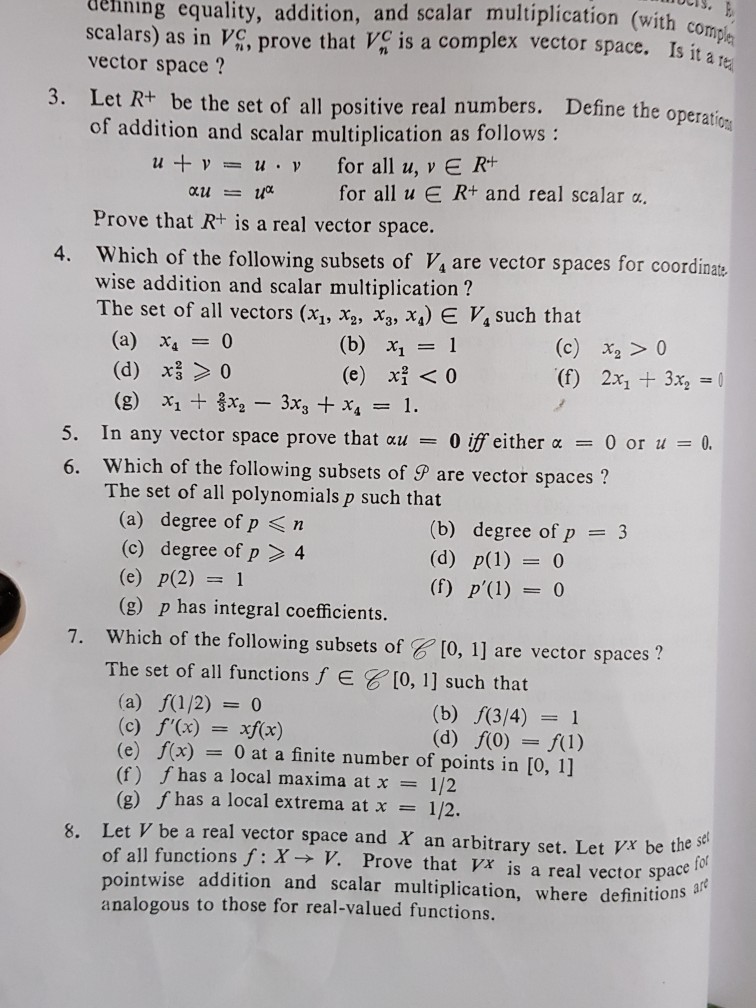 Solved dehning equality, addition, and scalar multiplication | Chegg.com