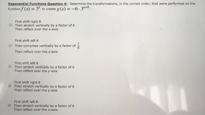 Solved Exponential Functions Question 2: Determine a formula | Chegg.com