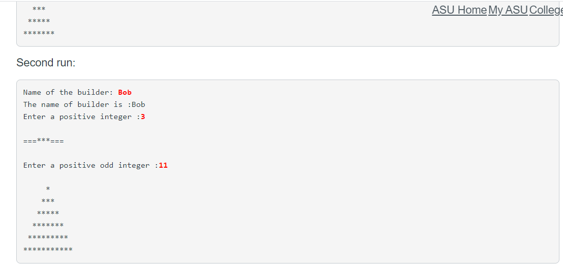 Solved Problem Description: ASU Home My ASU Colleg For this | Chegg.com