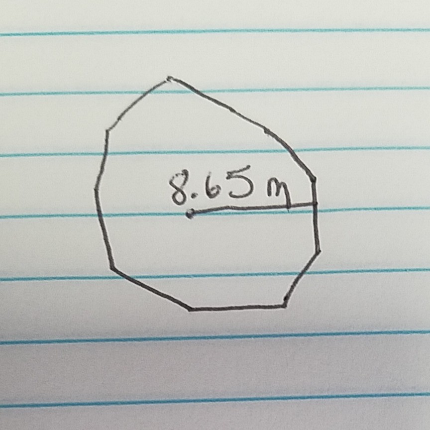 Solved find the area of a regular 9 sided polygon with an | Chegg.com