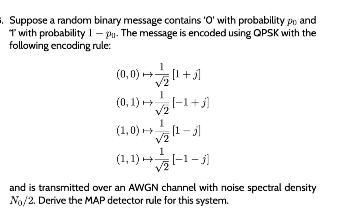 Suppose a random binary message contains ' O ' with | Chegg.com