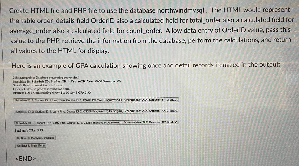 Create Html File And Php File To Use The Database 