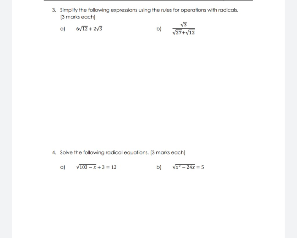 Solved 3. Simplify the following expressions using the rules | Chegg.com