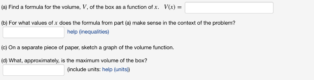 Solved An open-top box is to be constructed from a 8 in by | Chegg.com