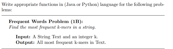 Solved Write appropriate functions in (Java or Python) | Chegg.com